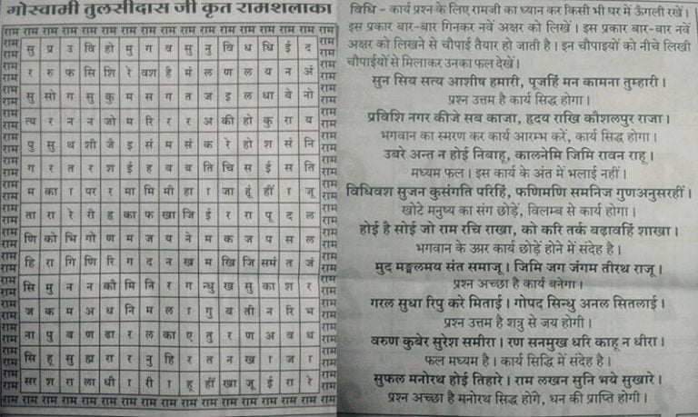 Shri Ram Shalaka Prashnavali की 9 चौपाइयाँ और उनके अर्थ